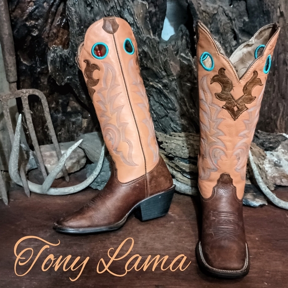Tony Lama | Shoes | Tony Lama Rr204l Tall 3r Buckaroo Cowboy Boots 9b ...